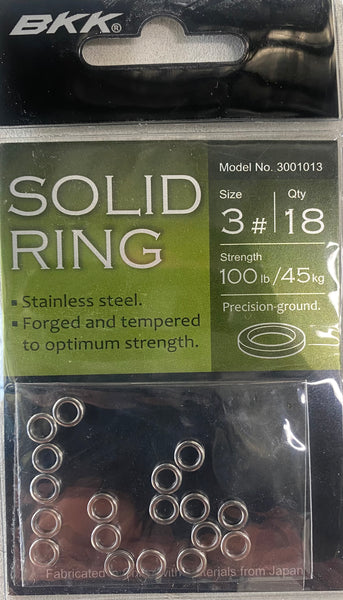 BKK SOLID RING Size #3 45kg 18pcs – Mid Coast Fishing Bait & Tackle