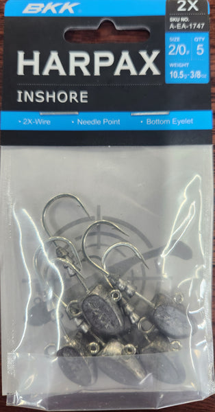 BKK HARPAX INSHORE 2X JIGHEADS 2/0 3/8OZ 5pcs – Mid Coast Fishing Bait ...