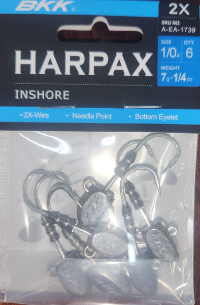 BKK HARPAX INSHORE 2X JIGHEADS 1/0 1/4OZ 6pcs – Mid Coast Fishing Bait ...
