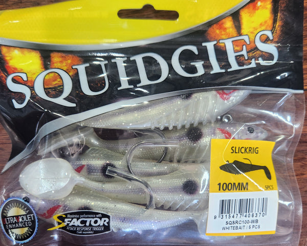 Squidgy Slickrig Light 100mm Soft Plastic WHITEBAIT – Mid Coast Fishing ...