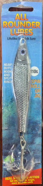 All Rounder Lures Chrome 110 gram – Mid Coast Fishing Bait & Tackle