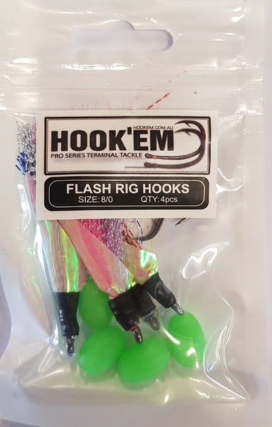 HookEm Flash Rig Hooks Size 8/0 4pcs – Mid Coast Fishing Bait & Tackle