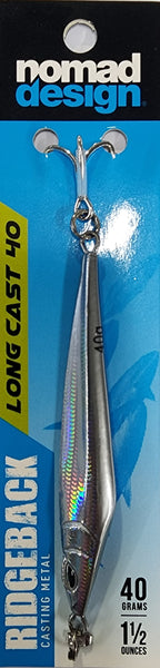 Nomad Design Ridgeback Casting Lure 40gram Chromeo – Mid Coast Fishing ...