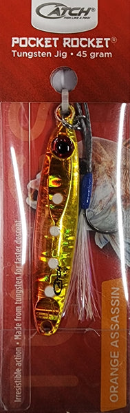 Catch Pocket Rocket Tungsten Jig 45gram Orange Assassin – Mid Coast ...