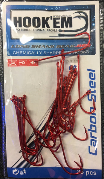 Hookem Long Shank Fishing Hook Value Pack Size 12, 30 Pieces – Mid ...