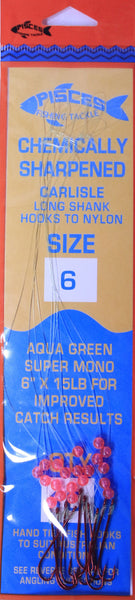 Sunseeker Long Shank Hooks Pretied Size 6 – Mid Coast Fishing Bait & Tackle