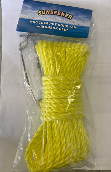 SUNSEEKER MUD CRAB ROPE 10M WITH SHARK CLIP RMC10 – Mid Coast Fishing ...